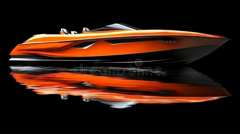 A Studio Shot of an Orange Futuristic Vehicle is on Display, Complete ...