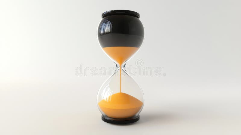 A Studio Shot of an Orange and Yellow Hourglass Illustrates the Idea of ...
