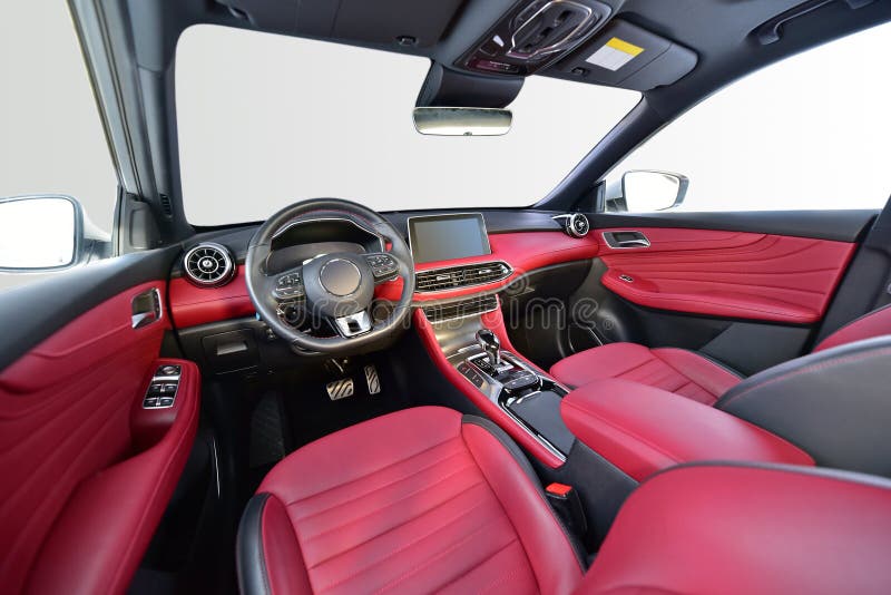 Interior of a Passenger Car with a Dashboard Stock Photo - Image of ...