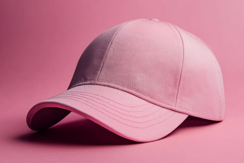 Studio Shot of a Pink Baseball Cap on a Pink Background, Creating a ...