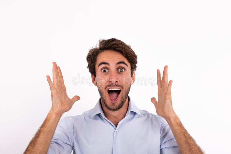 Man with Surprised Expression Stock Image - Image of adult, confident ...