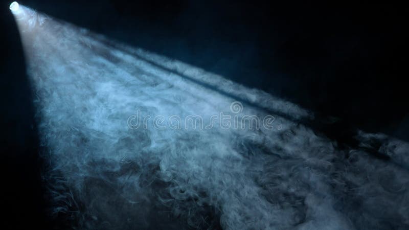 Studio Shot of Projector Haze Effect Isolated on Black Background. Blue ...