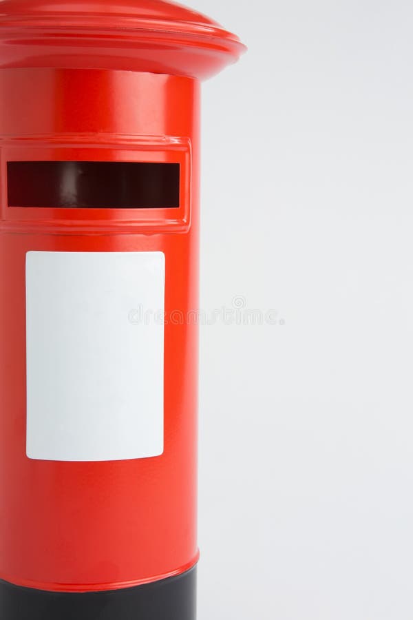 Studio Shot of Red Post Box Stock Photo - Image of post, english: 50032012