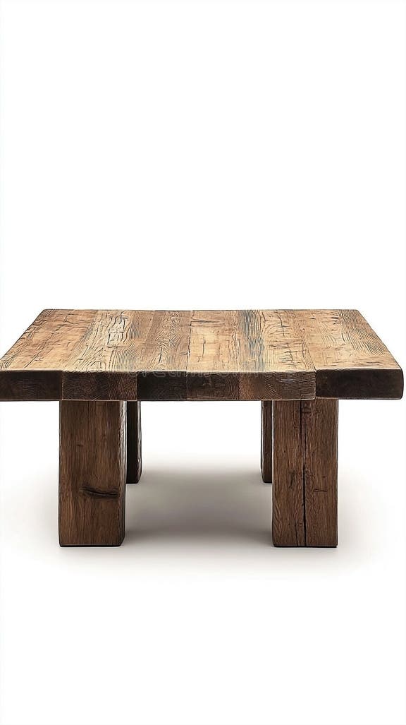 Rustic Solid Wood Table Showcasing a Natural Grain Texture and Unique ...