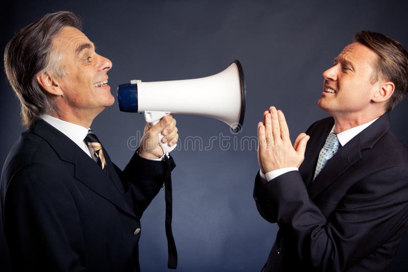 Senior Businessman Shouting at His Employee Stock Photo - Image of ...
