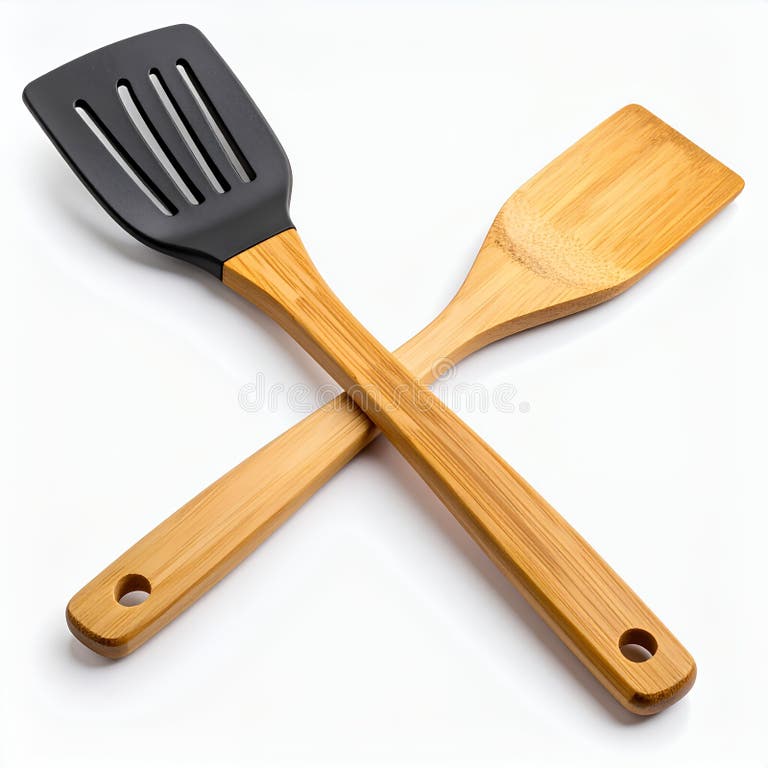 Crossed Cooking Spatulas, Contrasting Materials, Kitchen Tools in ...