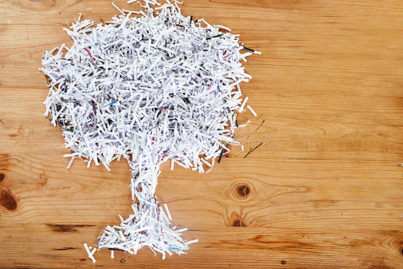 Save the Environment. Recycle. Studio Shot of Shredded Paper Arranged ...