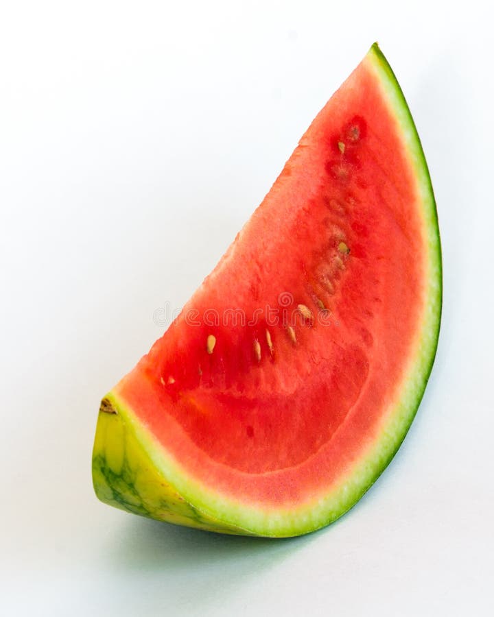 Studio Shot Single Slice Cut of Mini Organic Watermelon Isolate on ...