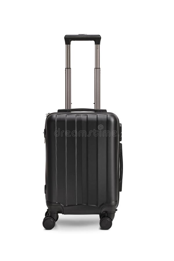 Studio Shot of a Small Black Suitcase with Wheels Stock Image - Image ...