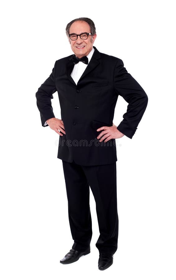 Studio Shot of a Stylish Old Man Posing Stock Photo - Image of ...
