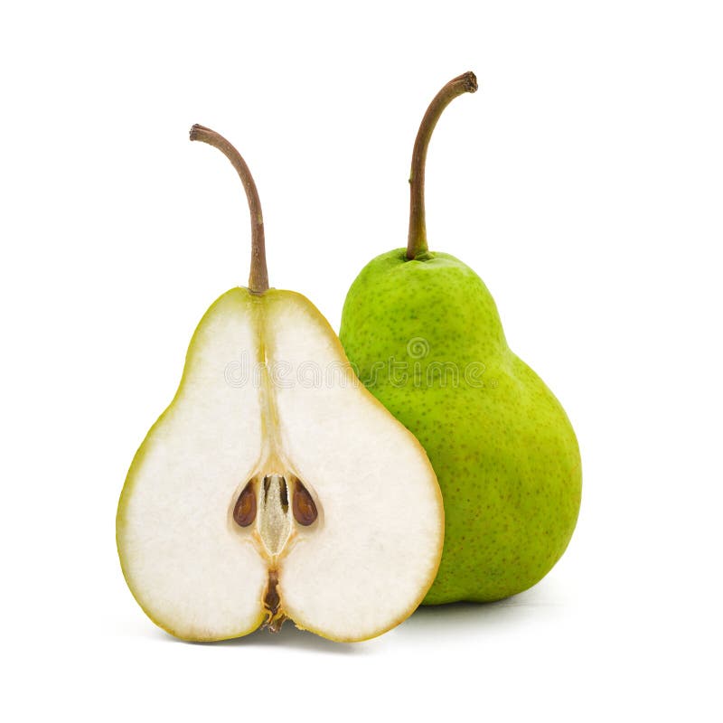 Studio Shot of Two Fresh Green Natural Pears Stock Photo - Image of ...