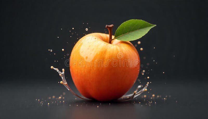 Studio Shot of Vibrant Apple with Water Droplets Effect Stock ...