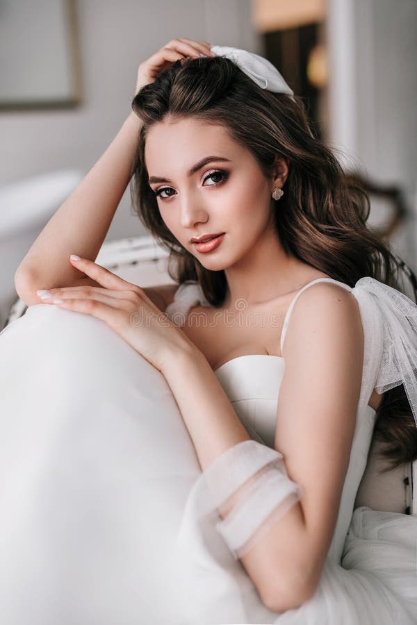 Studio Shot of Young Beautiful Bride. Wedding Stock Photo - Image of ...