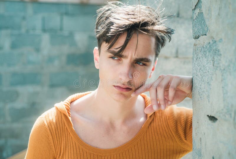 Studio Shot of Young Man Looking at the Camera. Handsome Guy with ...