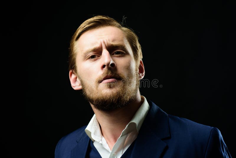 Studio Shot of Young Man Looking at the Camera. Handsome Guy with ...