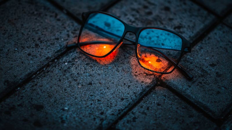 A Studio Showcase Features Modern Plastic Framed 3D Glasses with a ...