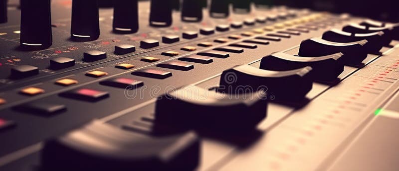 Studio Sound Mastery: Close-Up of a Professional Sound Mixer in Action ...
