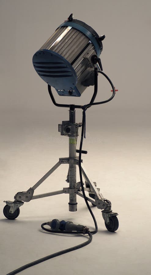 Big LED Spotlight and Tripod Equipment Stock Photo - Image of movie ...