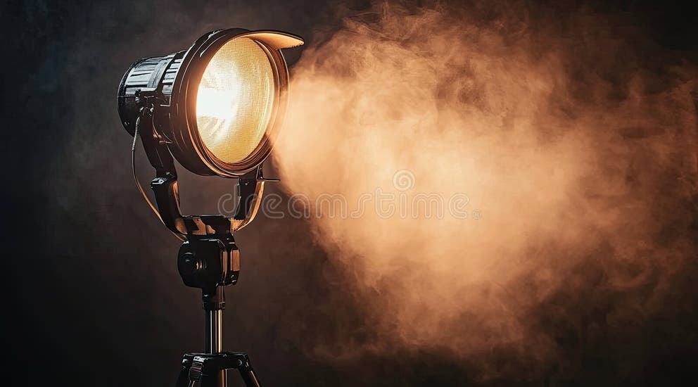 Studio Spotlight in Smoke stock illustration. Illustration of powerful ...
