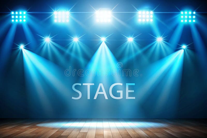 Studio Stage Lighting with Pastel Blue Tone for Product Display Stock ...