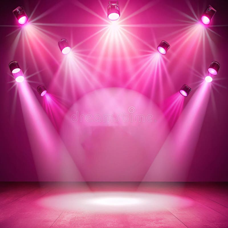 Studio Stage Lighting with Pink Pastel Color for Display Stock ...