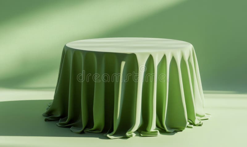 A Studio Stage Setting with Silk Draped Over Objects for Product ...