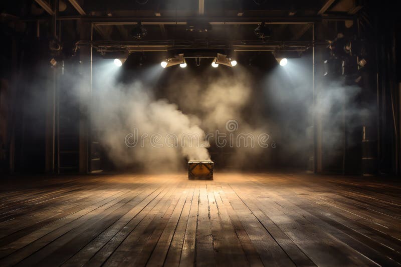 Studio or Stage with Smoke and Lights for Showcasing Product Stock ...