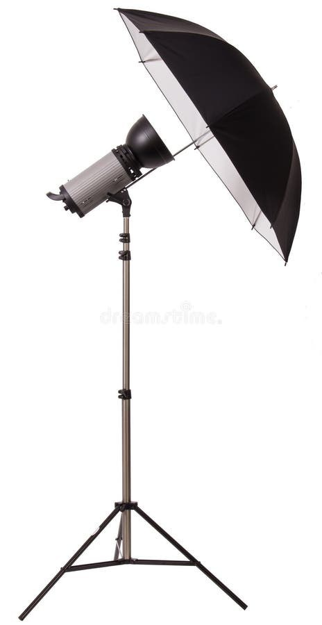 Studio Strobe Light Flash with Umbrella Stock Image - Image of ...