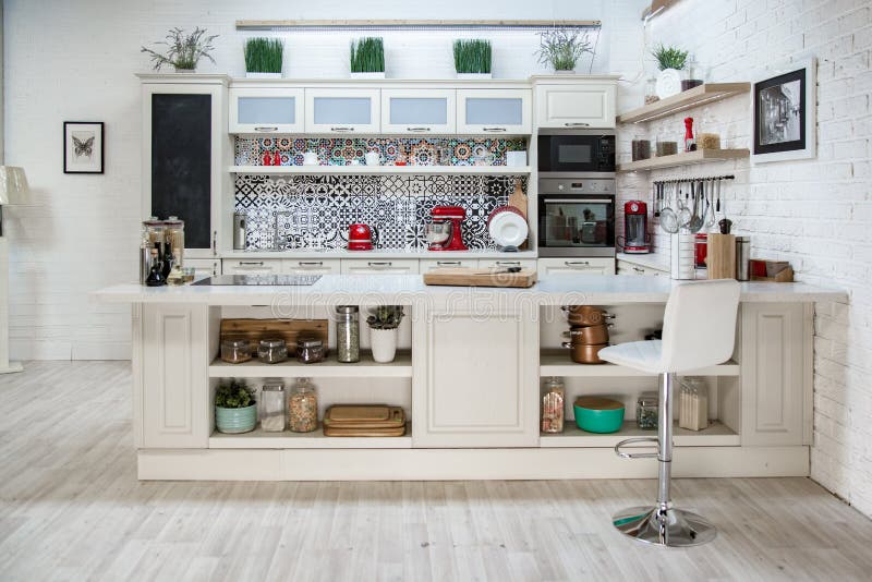 Studio Style Kitchen, Light Design, Modern Style, Classic Design Stock ...