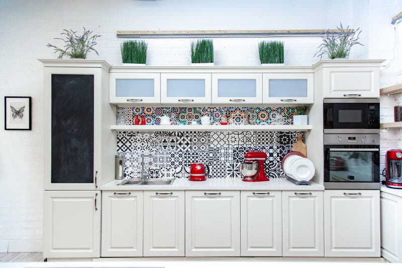 Studio Style Kitchen, Light Design, Modern Style, Classic Design Stock ...