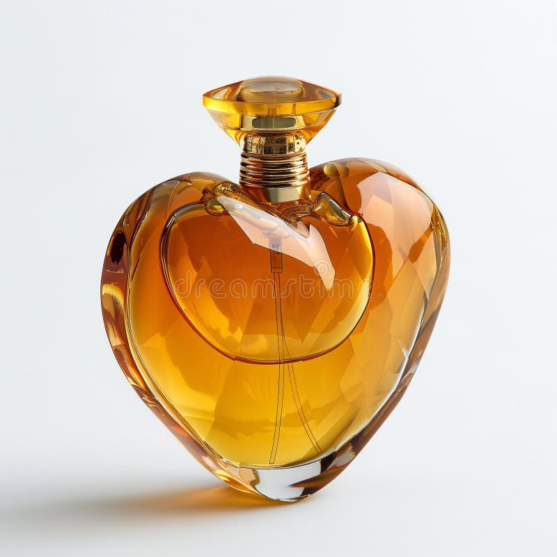 Studio Style , Perfume Bottle, Heart Type , Isolated on White ...