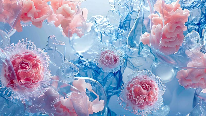 Studio-style Visual of Plastic and Cancer Cells Against Eco Background ...