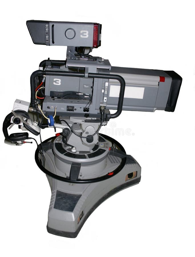 Studio TV Camera on Pedestal Stock Image - Image of television ...