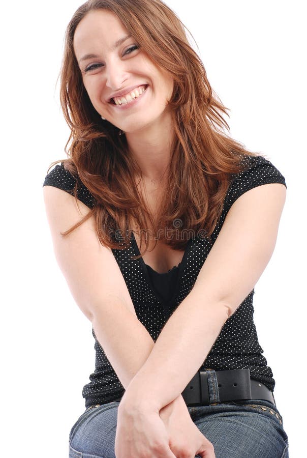 Studio Woman Portrait Isolated Stock Image - Image of sensuality, model ...