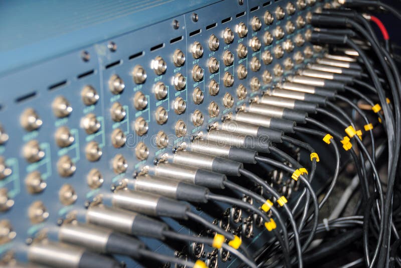 Studio Xlr Cables Patch Panel. Stock Image - Image of microphone, input ...