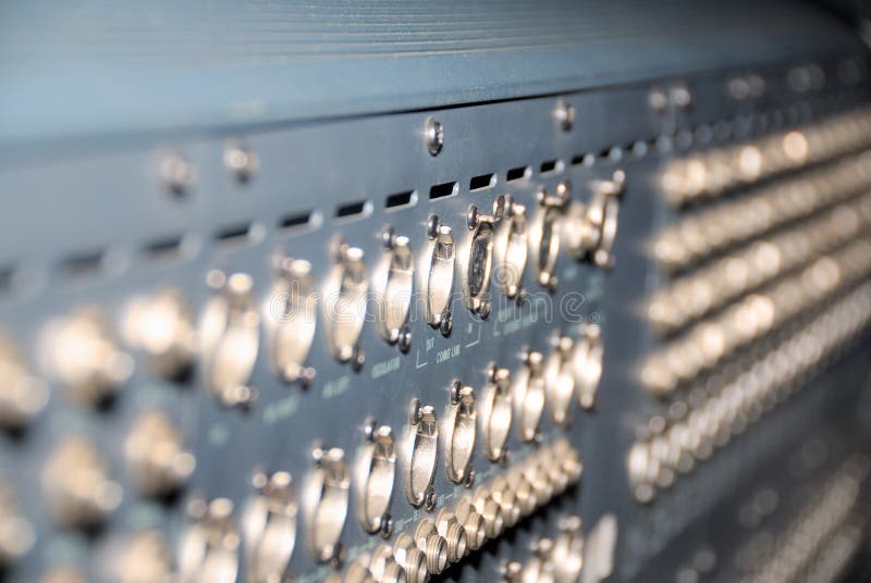 Studio Xlr Cables Patch Panel. Stock Photo - Image of metal, control ...