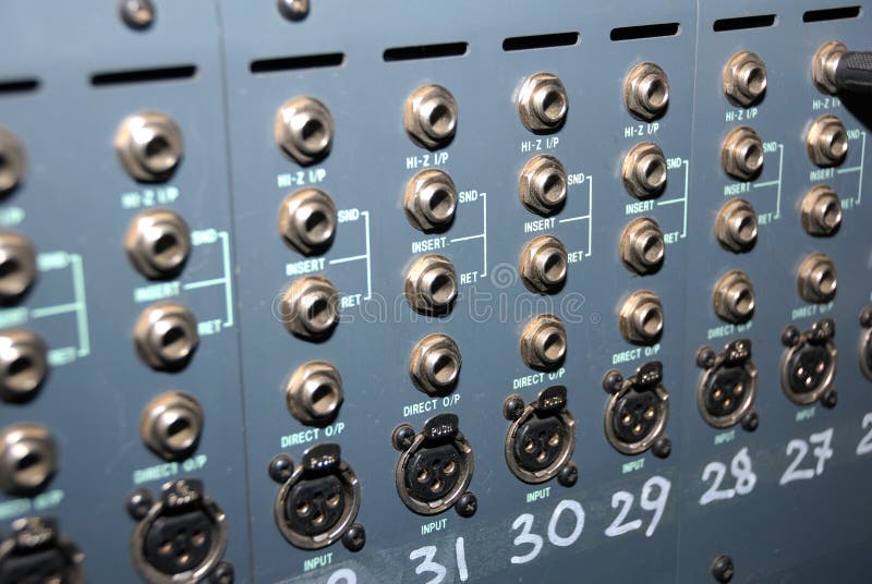 Studio Xrl Cables Patch Panel. Stock Photo - Image of electronic ...