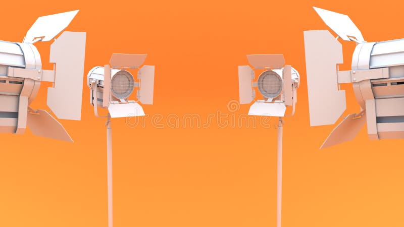 Studio Yellow Background with Props. 3D Illustration Stock Illustration ...