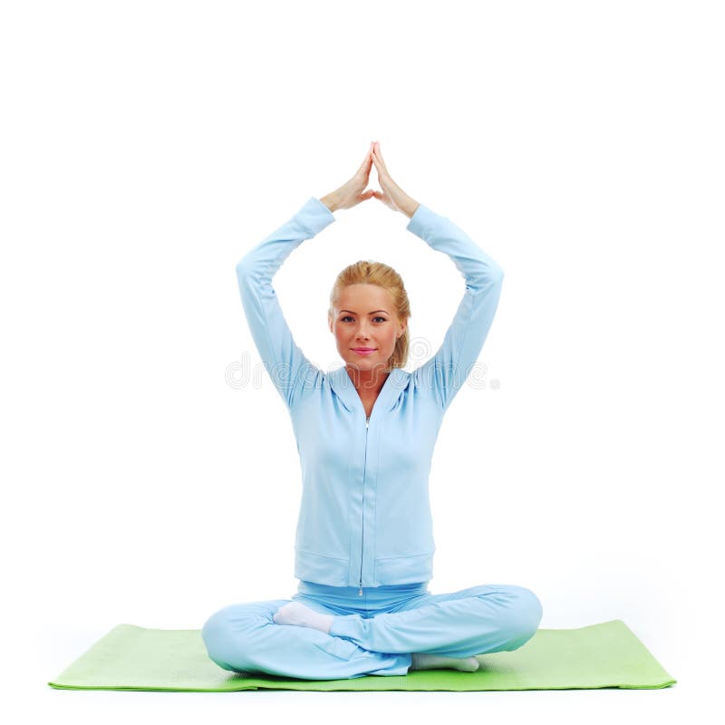 Studio yoga woman stock photo. Image of leisure, female - 17743052