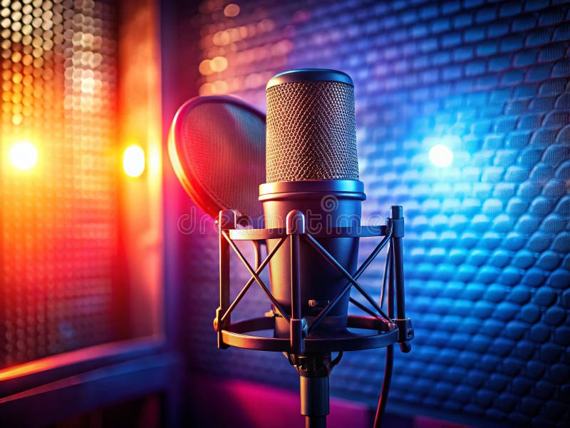 StudioQuality Condenser Microphone Silhouette Capturing Sound in a ...