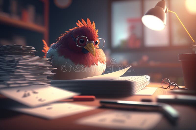 Studious Chicken Stock Illustrations – 2 Studious Chicken Stock ...