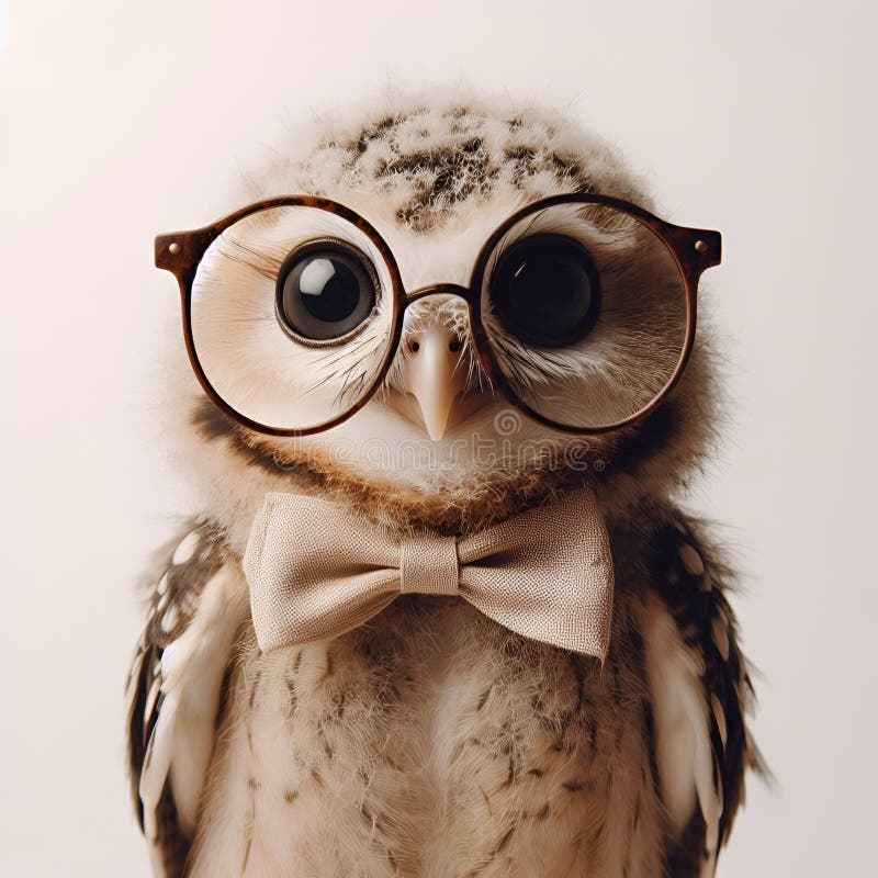 Studious Owl: Dedicated To Learning with Glasses. Stock Illustration ...
