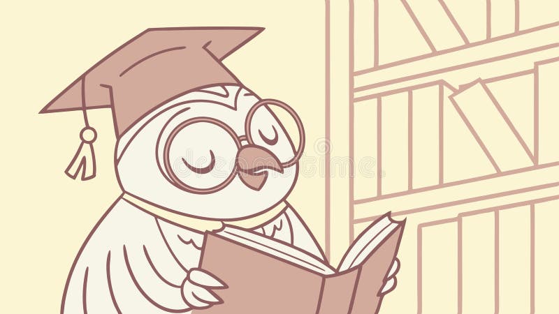 Studious Owl Reading a Book, Academic Learning, Intellectual Curiosity ...