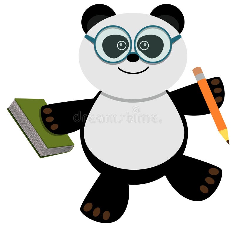 Studious panda stock illustration. Illustration of adorable - 21805873
