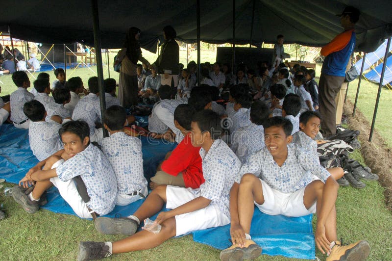 Studiying in Makeshift Tent Editorial Photo - Image of central, tent ...
