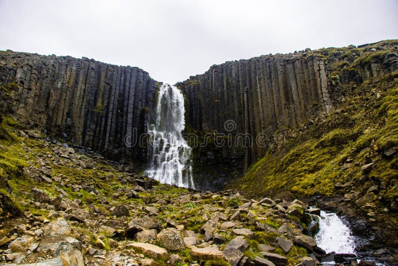 Studlafoss and Studlagil Basalt Rock Columns Canyon Dramatic Landscape ...