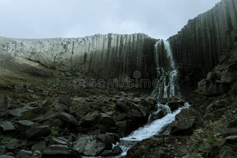 Studlafoss Waterfall in East Iceland Stock Photo - Image of rural ...
