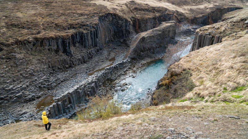 Studlagil Basalt Canyon with Volcanic Basalt Columns, Iceland Stock ...