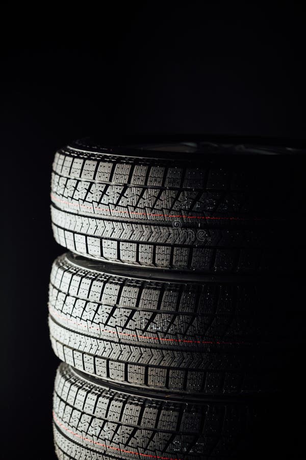 Studless Winter Tires Stack Stock Image - Image of style, background ...