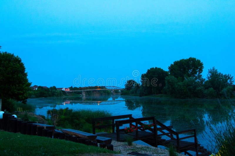 Studva River, in the Evening Stock Image - Image of snow, architecture ...